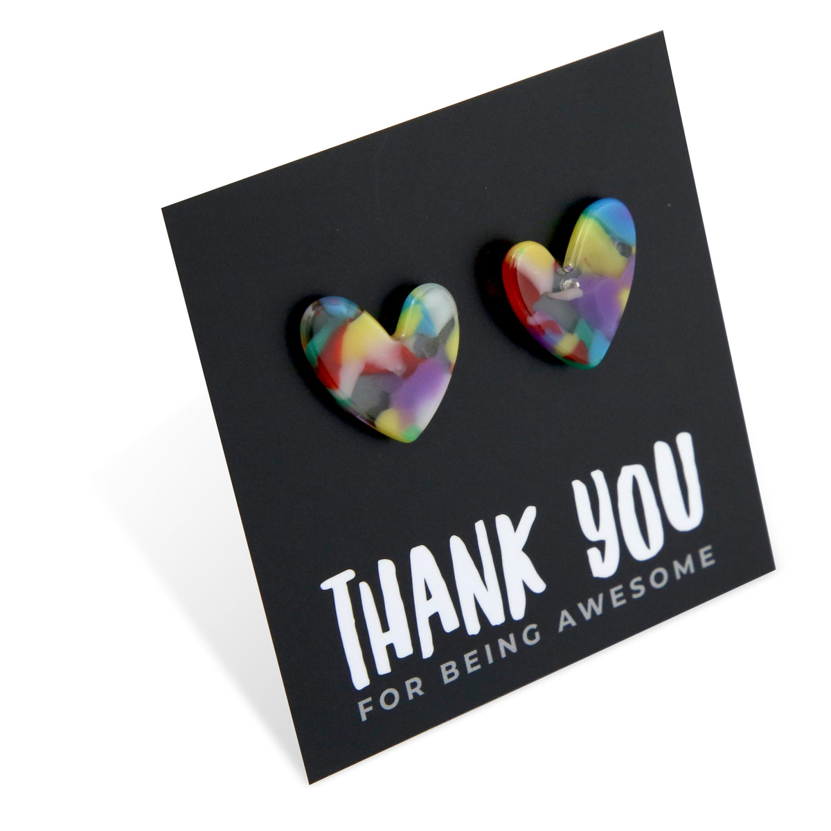 Thank You For Being Awesome - Resin Heart Studs - Festival (11633 ...